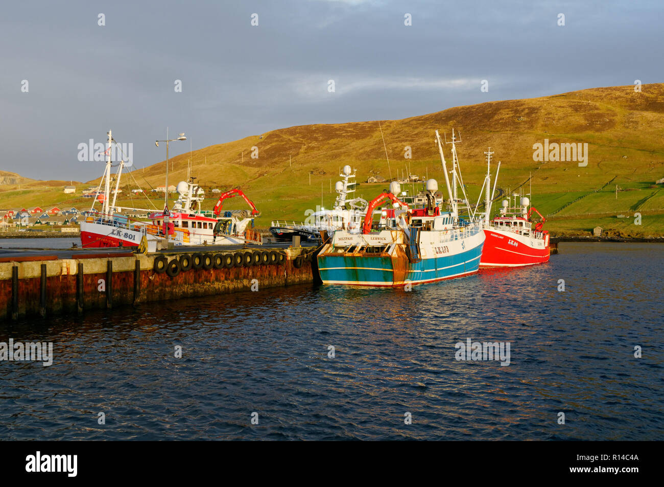 Fishing boats in Scalloway, Shetland Islands, Scotland, United Kingdom ...
