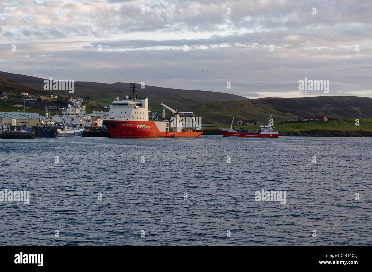 The survey vessel Geoocean III belonging to Geo X,Y,Z in Scalloway ...