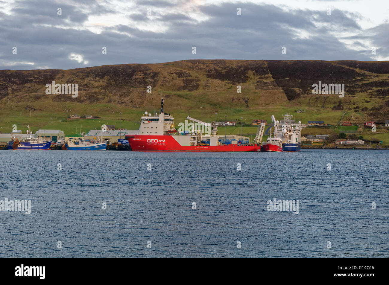 The survey vessel Geoocean III belonging to Geo X,Y,Z in Scalloway ...