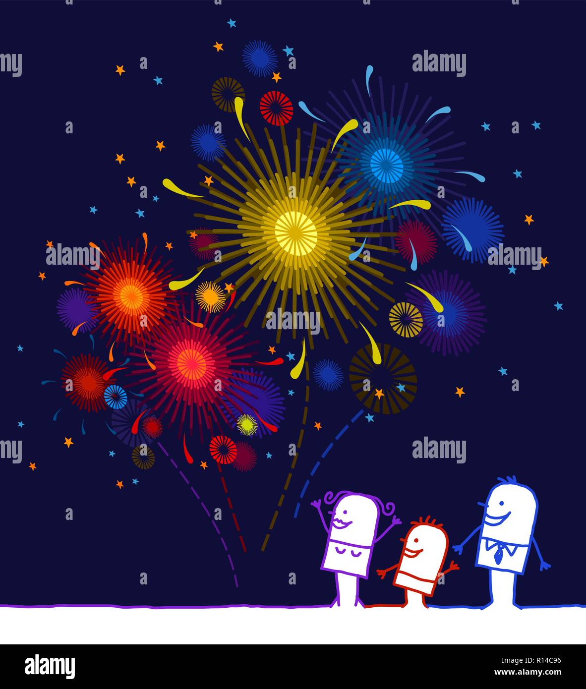 Cartoon fireworks hi-res stock photography and images - Alamy
