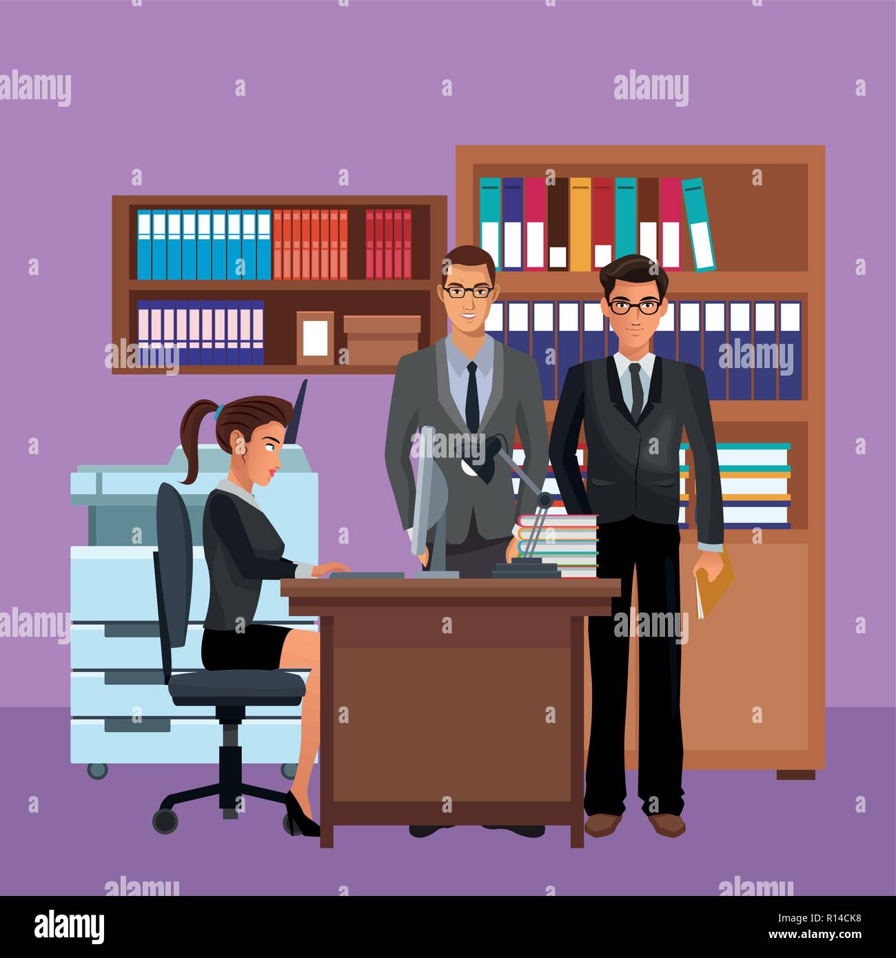 business coworkers executives cartoon Stock Vector Image & Art - Alamy