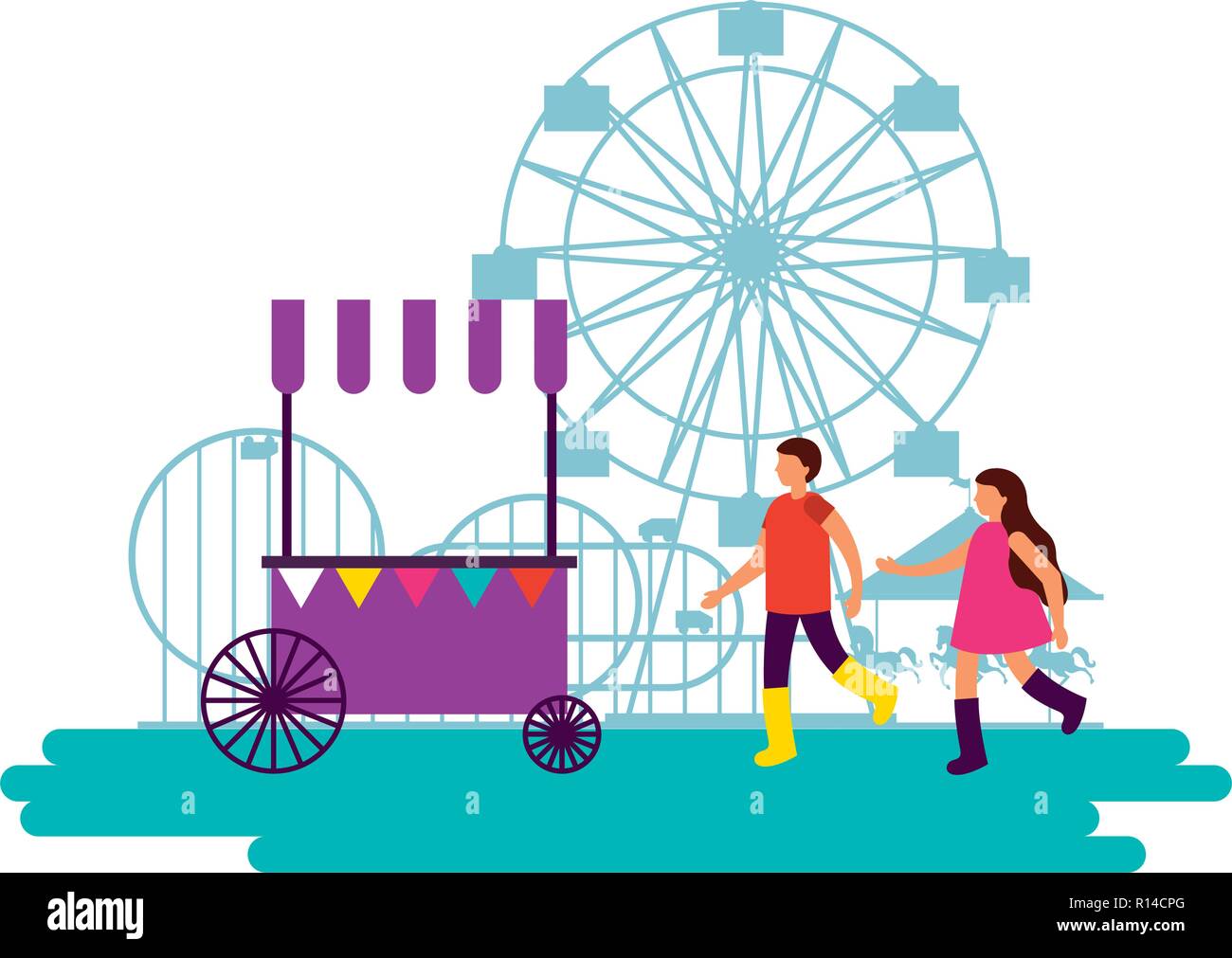 Fairground funfair ride rides Stock Vector Images - Alamy