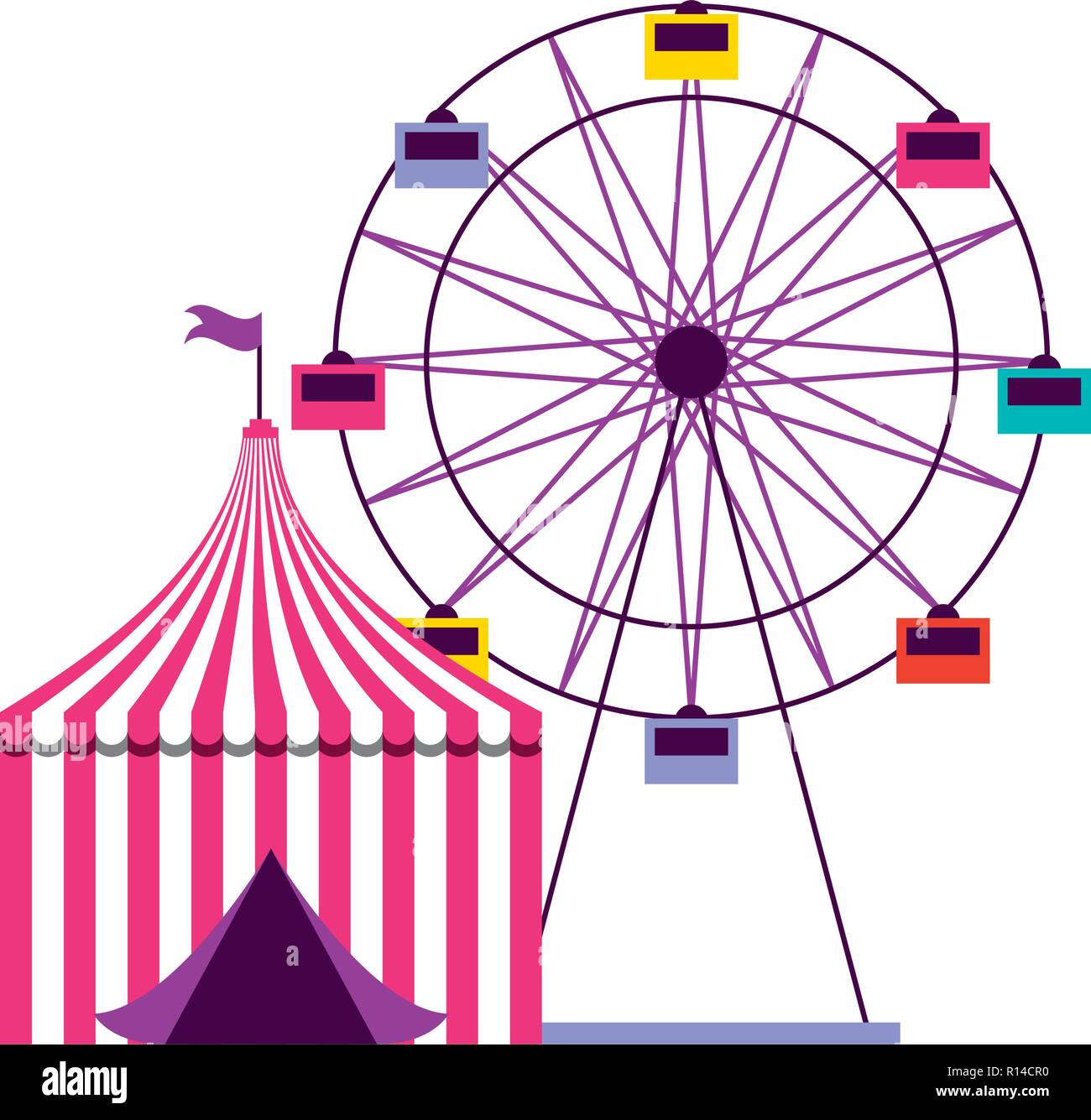 ferris wheel and tent circus carnival Stock Vector Image & Art - Alamy