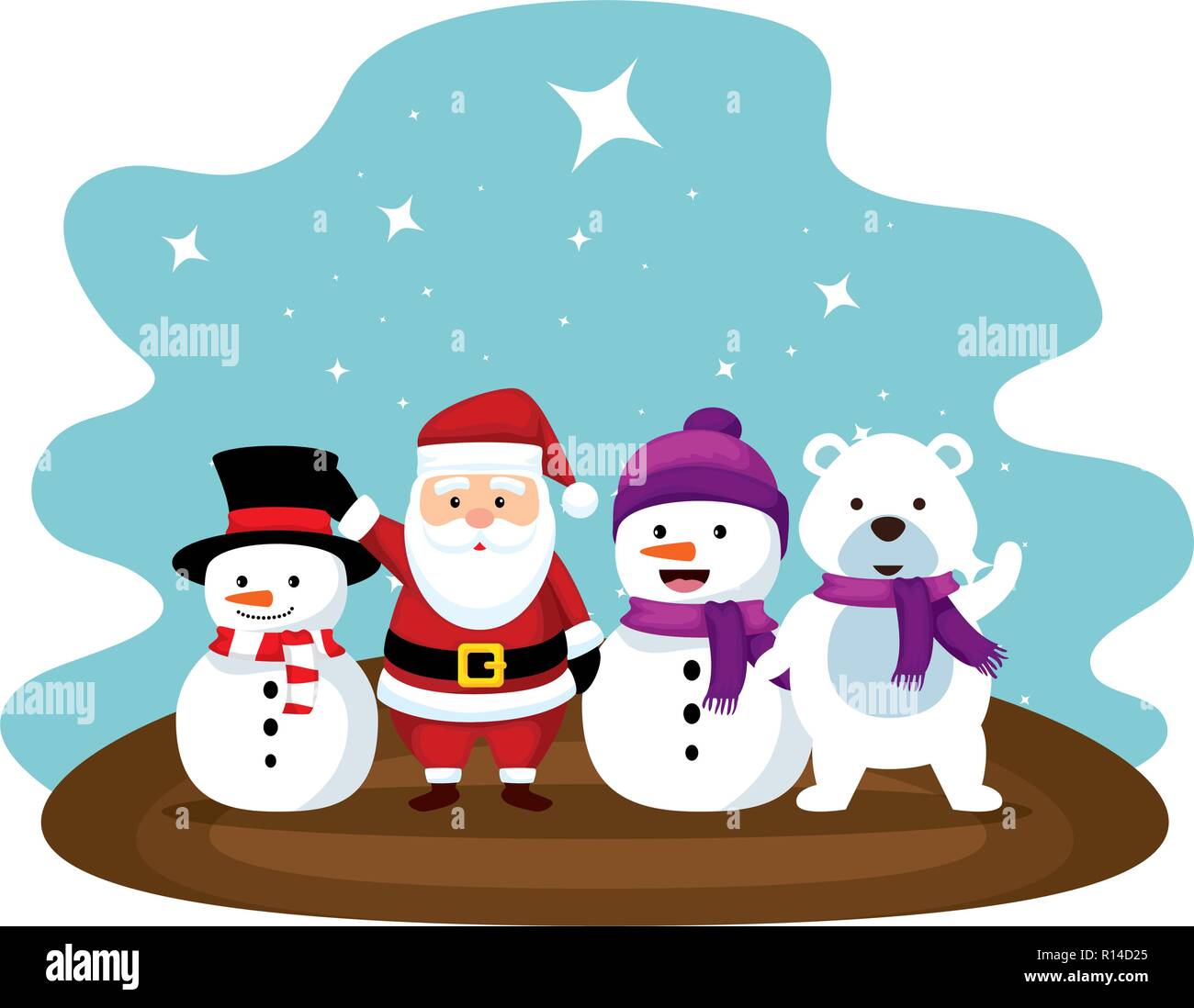 group of christmas characters vector illustration design Stock Vector ...
