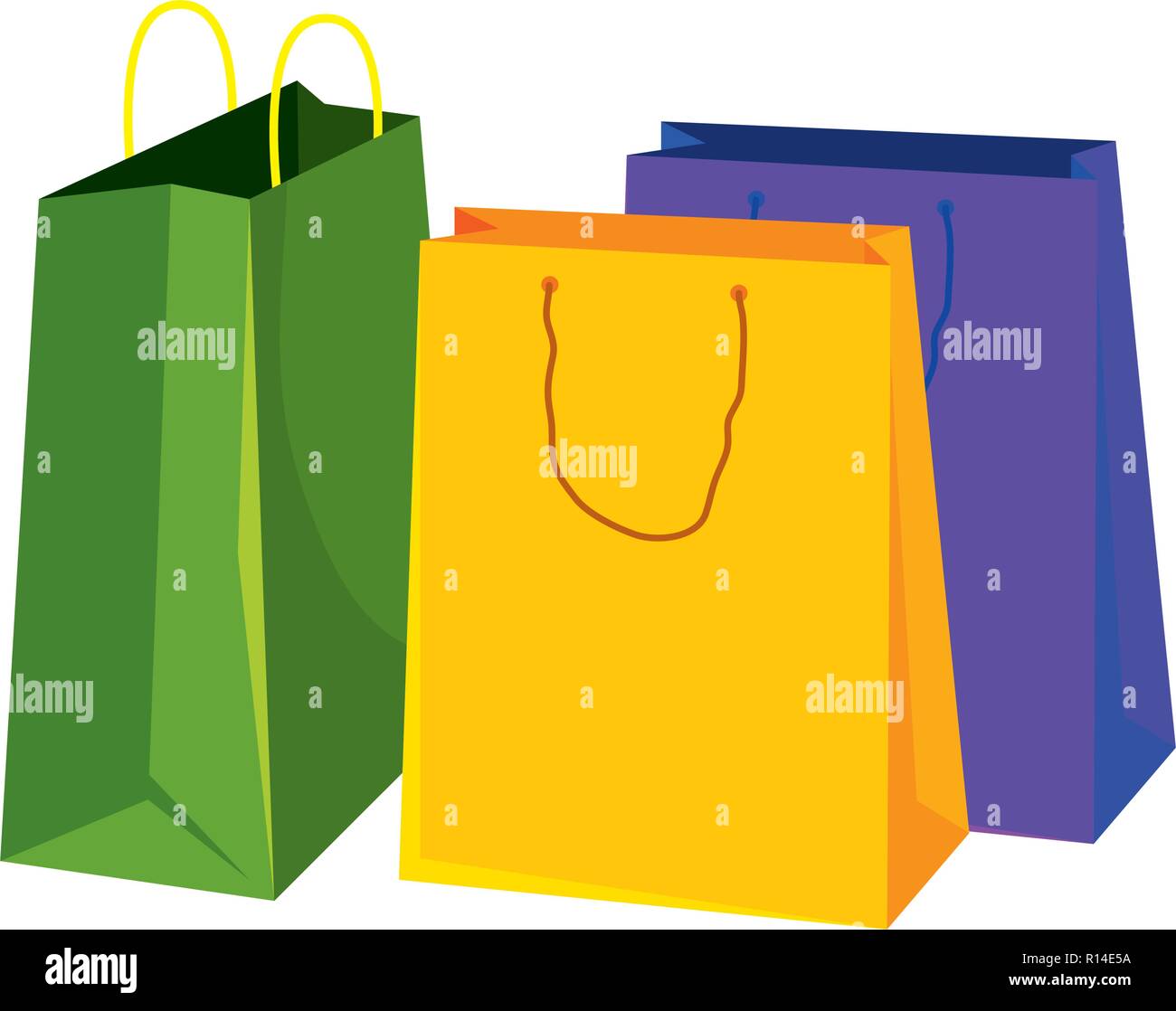 three shopping bags isolated icon vector illustration design Stock ...