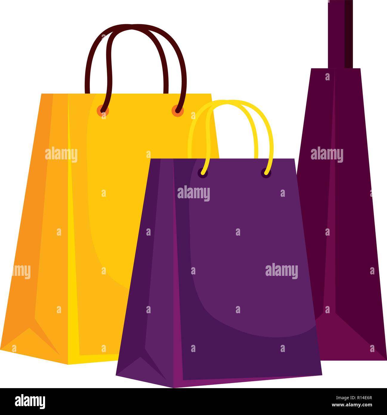 three shopping bags isolated icon vector illustration design Stock ...