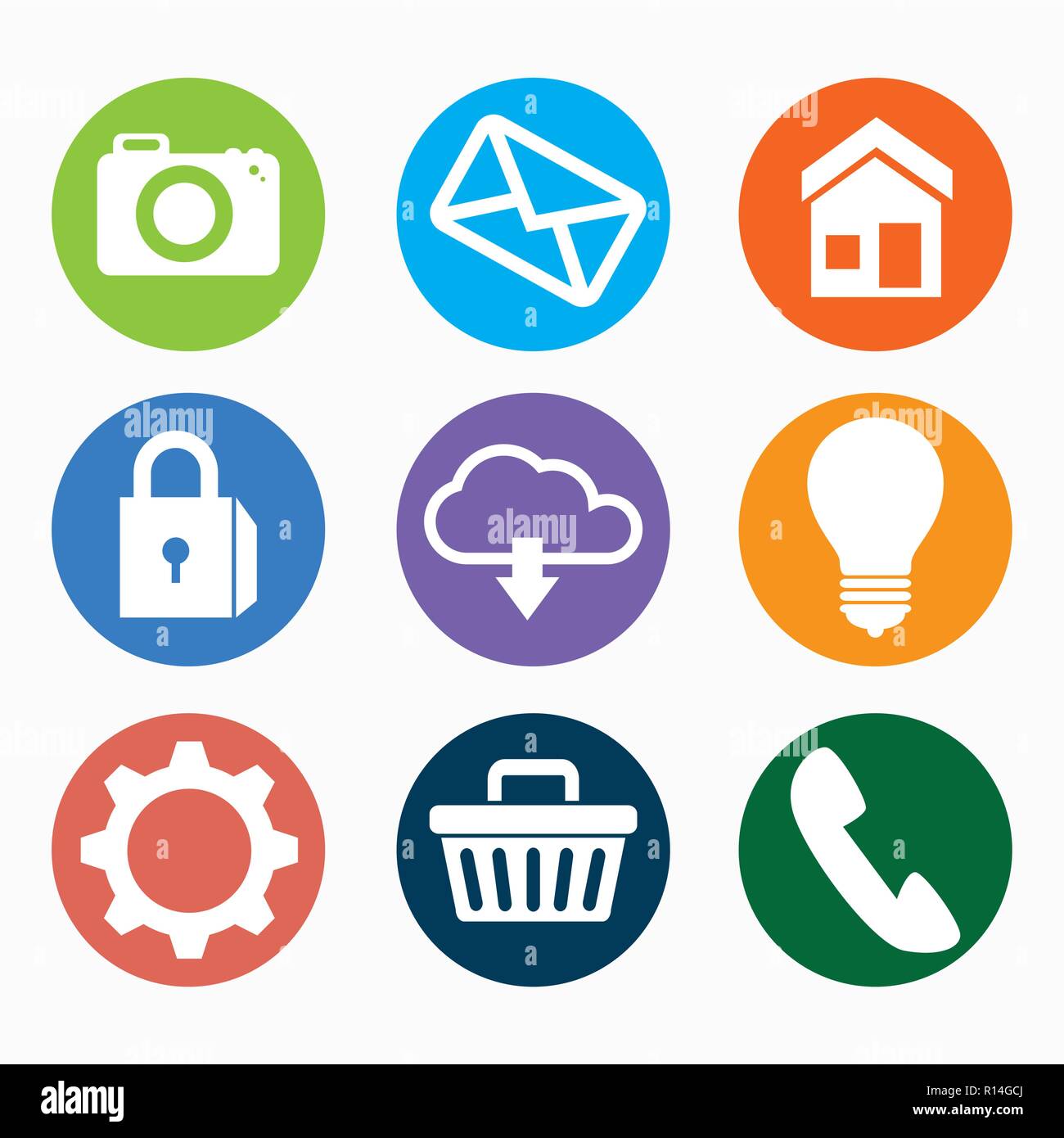 set social media apps digital technology vector illustration Stock ...