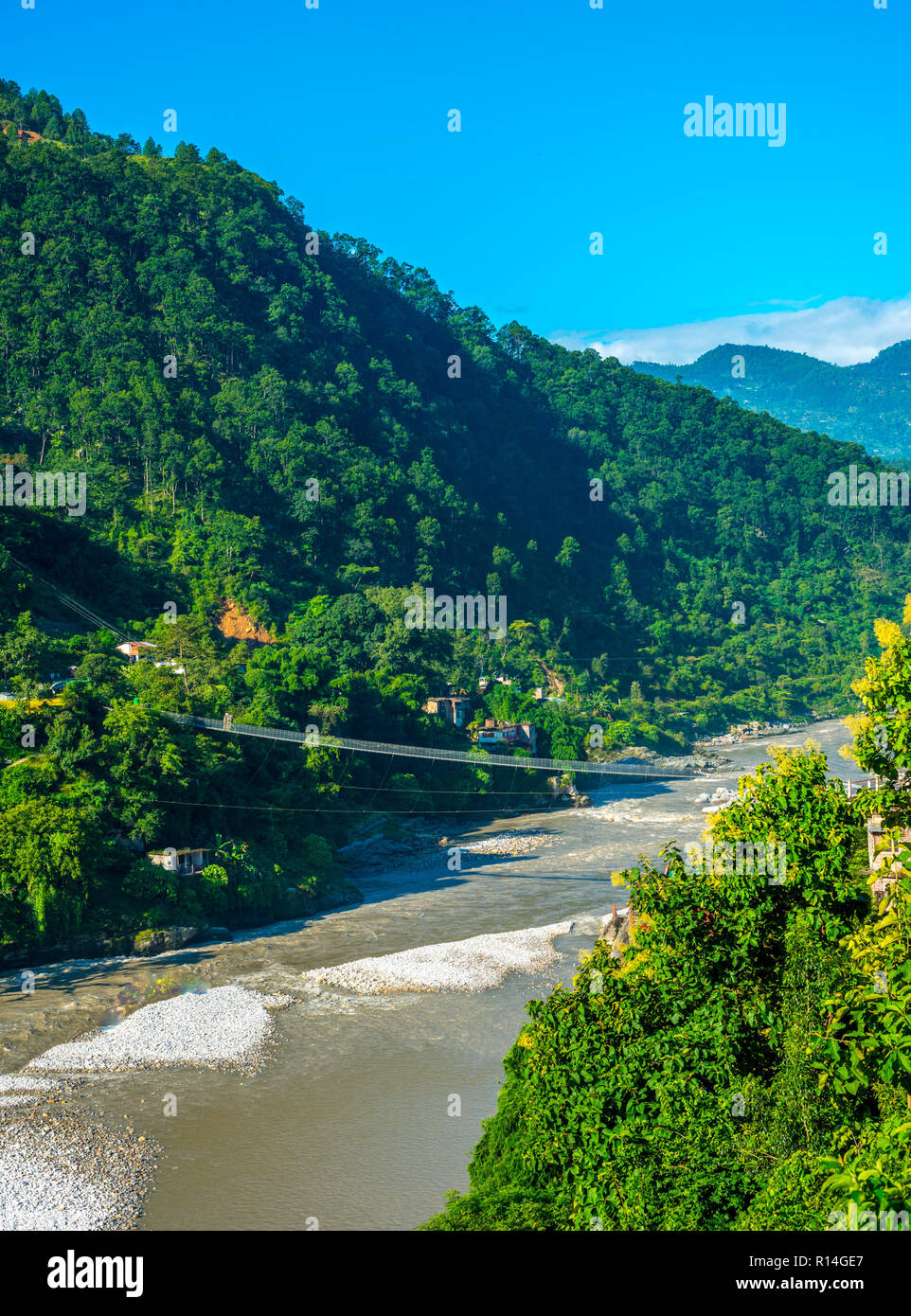 Sharda River in Jauljibi - India Nepal Border, Uttrakhand Stock Photo ...