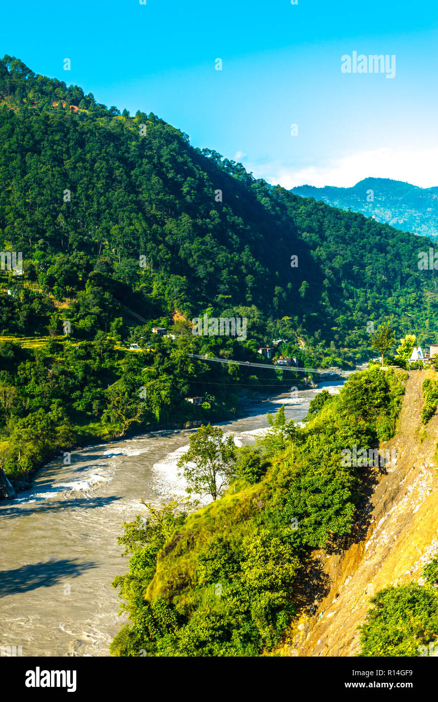Sharda River in Jauljibi - India Nepal Border, Uttrakhand Stock Photo ...