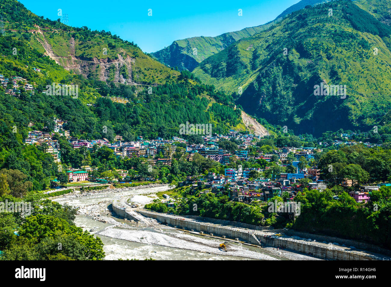 Sharda River in Dharchula - India Nepal Border, Uttrakhand Stock Photo ...