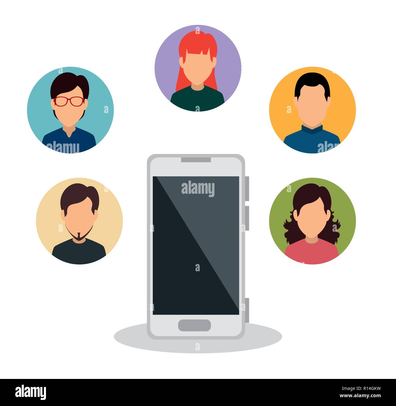 social media communication and smartphone technology vector ...
