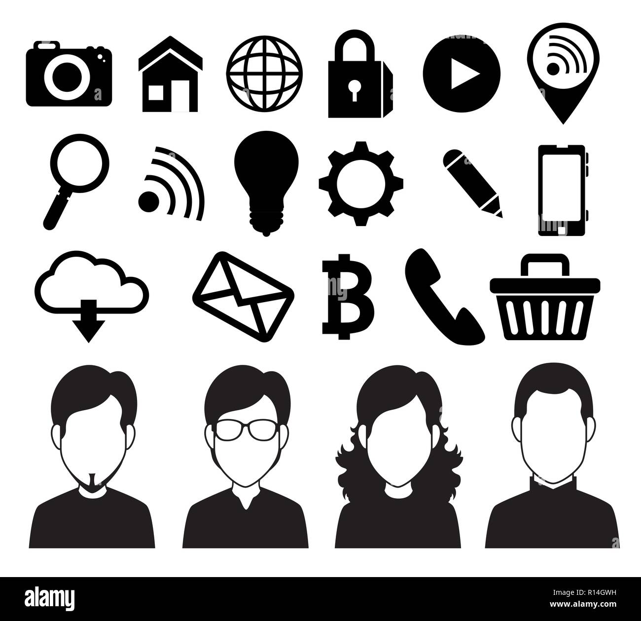 set social media with digital apps Stock Vector Image & Art - Alamy