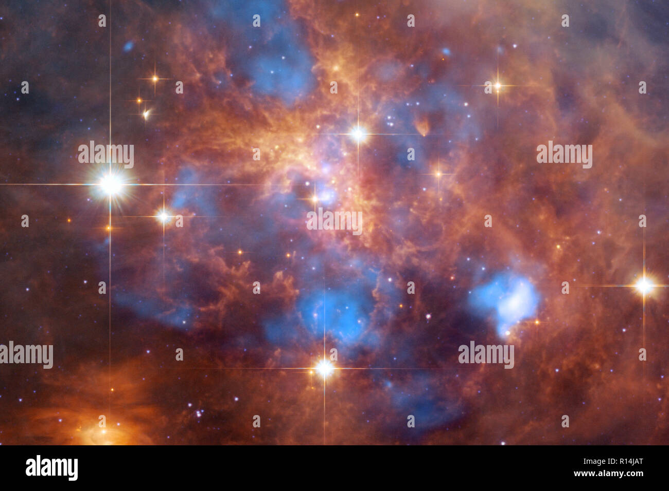 Nebulas, galaxies and stars in beautiful composition. Deep space art ...