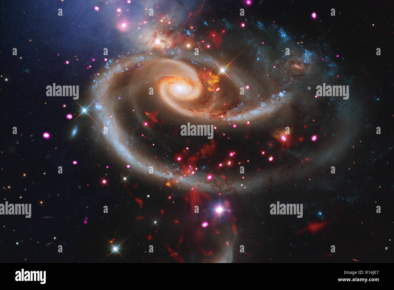 Beautiful galaxy and cluster of stars in the space night. Elements of ...