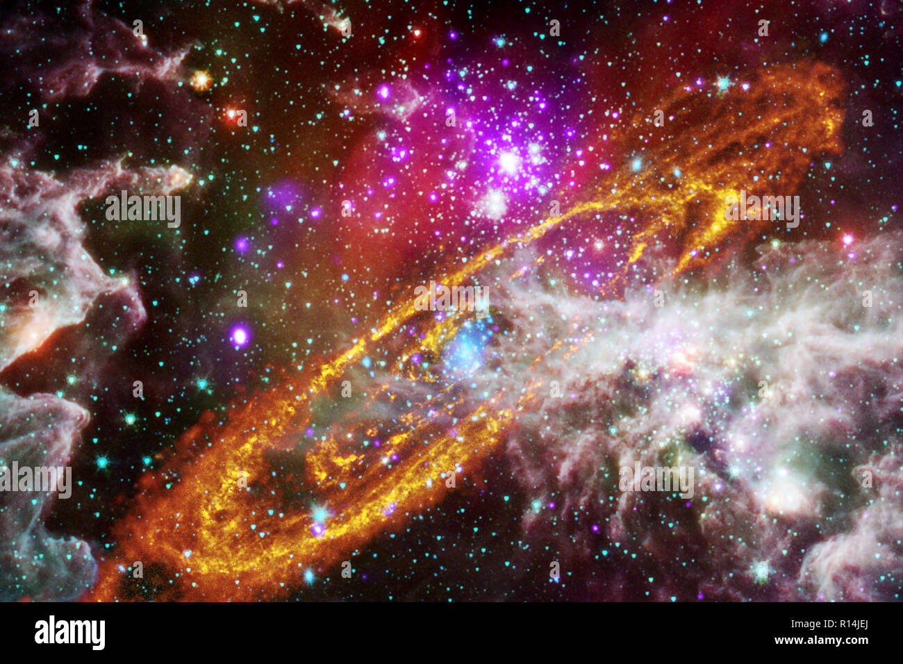 Galaxy, starfield, nebulae, cluster of stars in deep space. Science ...