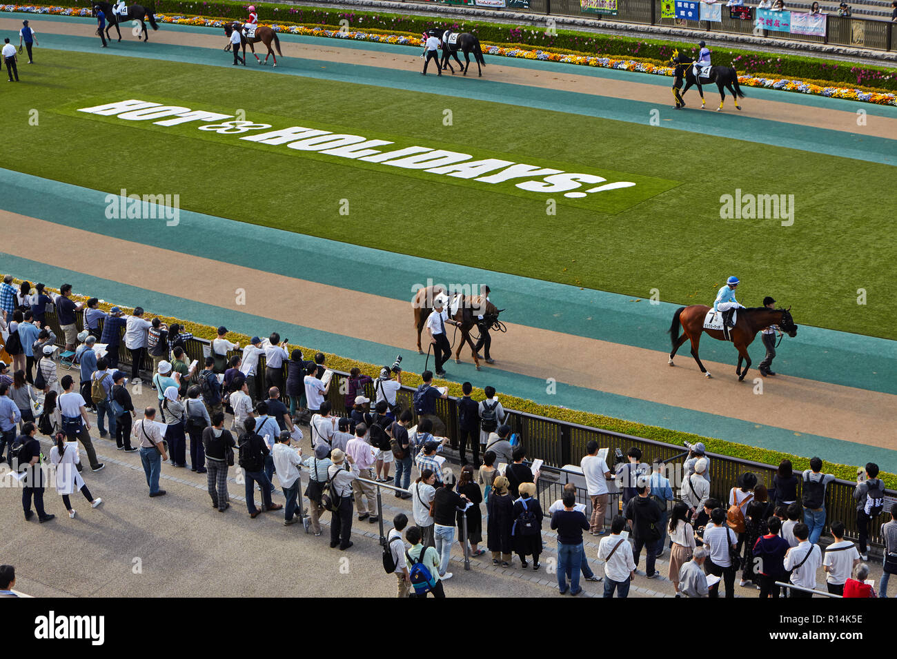 Japan, Tokyo. 22of April. General view of the Parade Ring at Tokyo ...