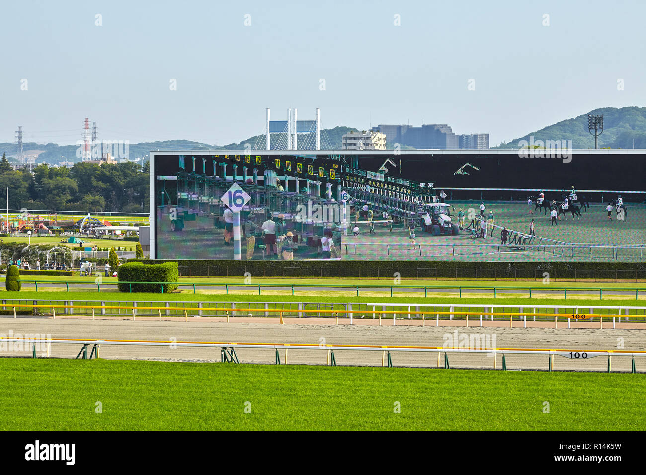 View of Tokyo racecources with one of the world's largest video screen ...