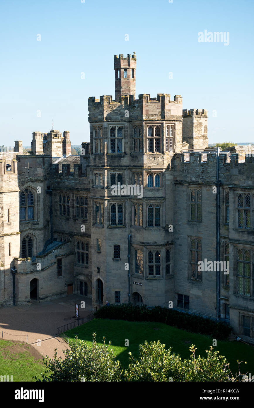 Main castle hall, entertainment and restaurant building. Warwick Castle ...
