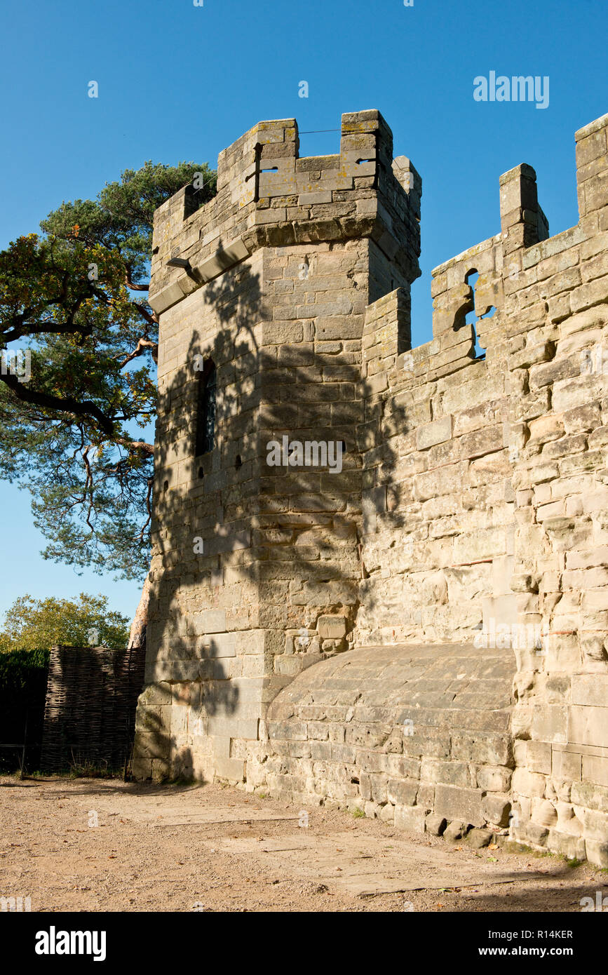 Veranda and Tower on The Mound of Warwick Castle, England Stock Photo ...
