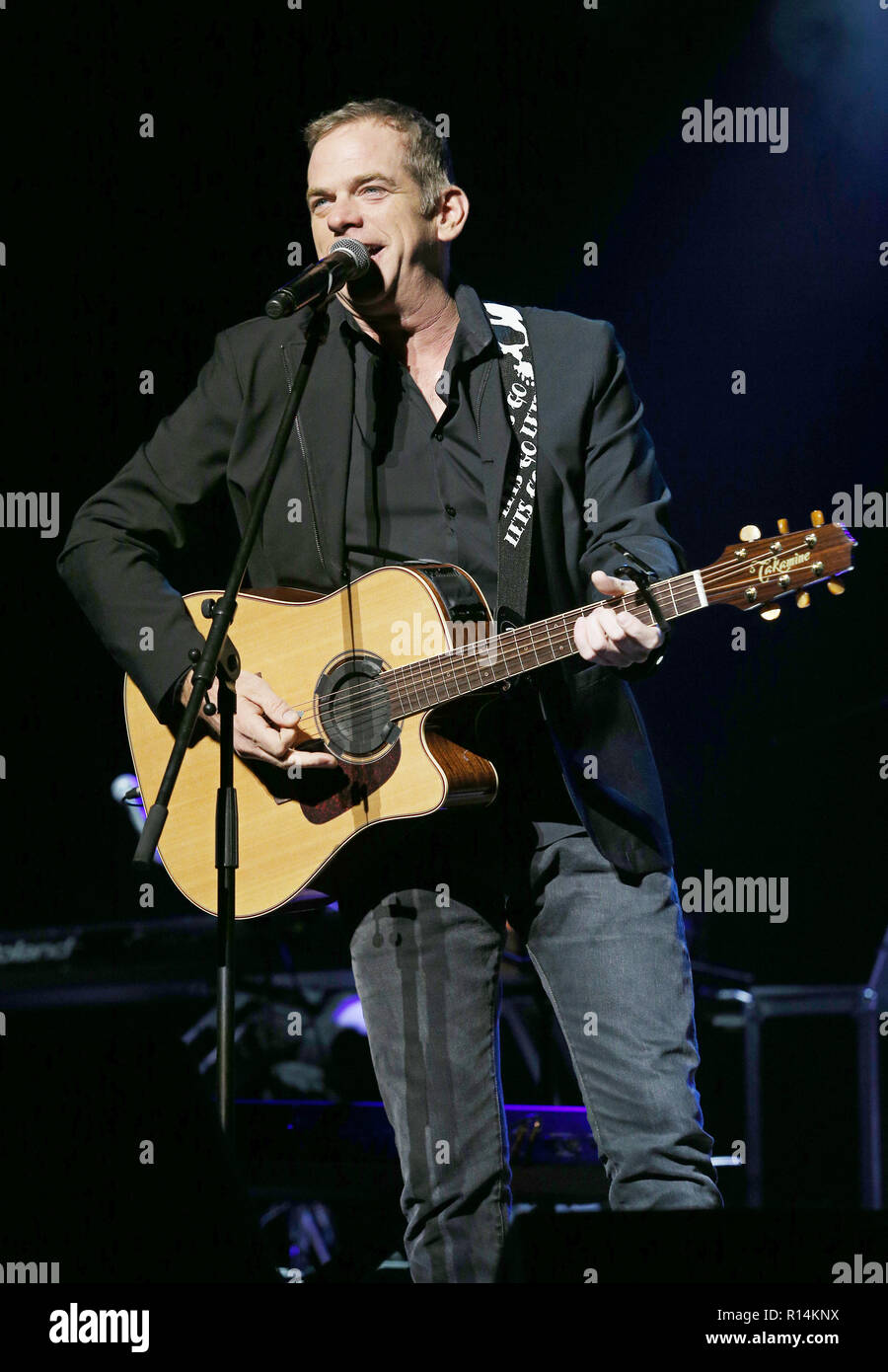 Garou seen performing during the concert in Krakow, Poland. The concert ...