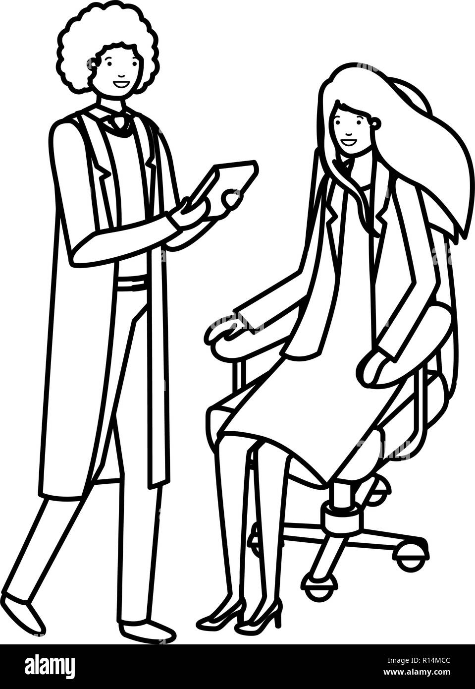 Modern executive with tablet Black and White Stock Photos & Images - Alamy