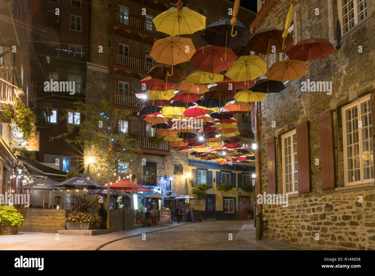 Lower Town at Night, Quebec City, Canada Stock Photo - Alamy
