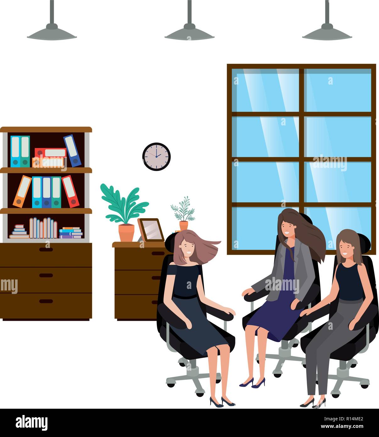 businesswomen in the work office avatar character Stock Vector Image ...