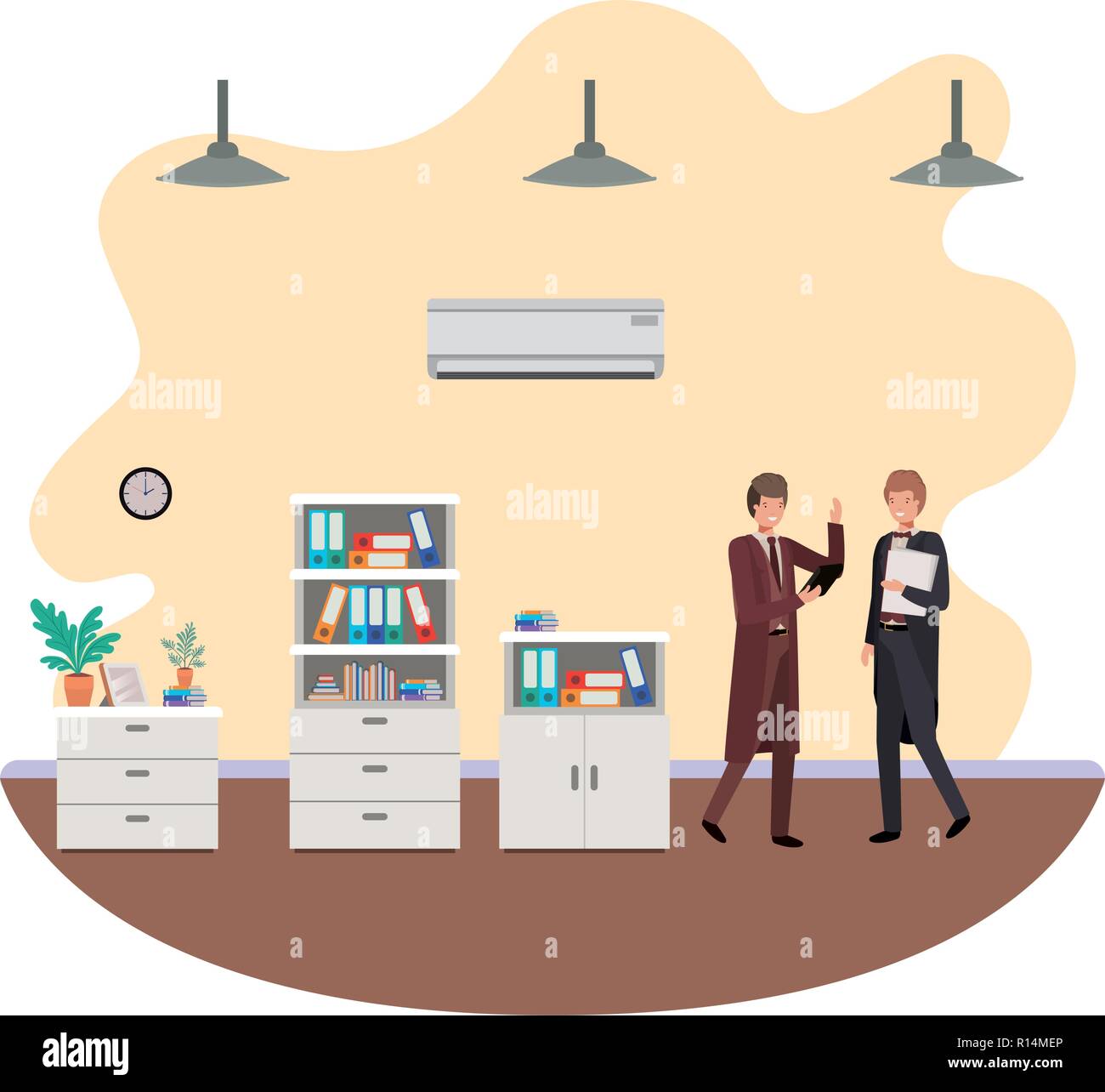 businessmen in the work office avatar character Stock Vector Image ...