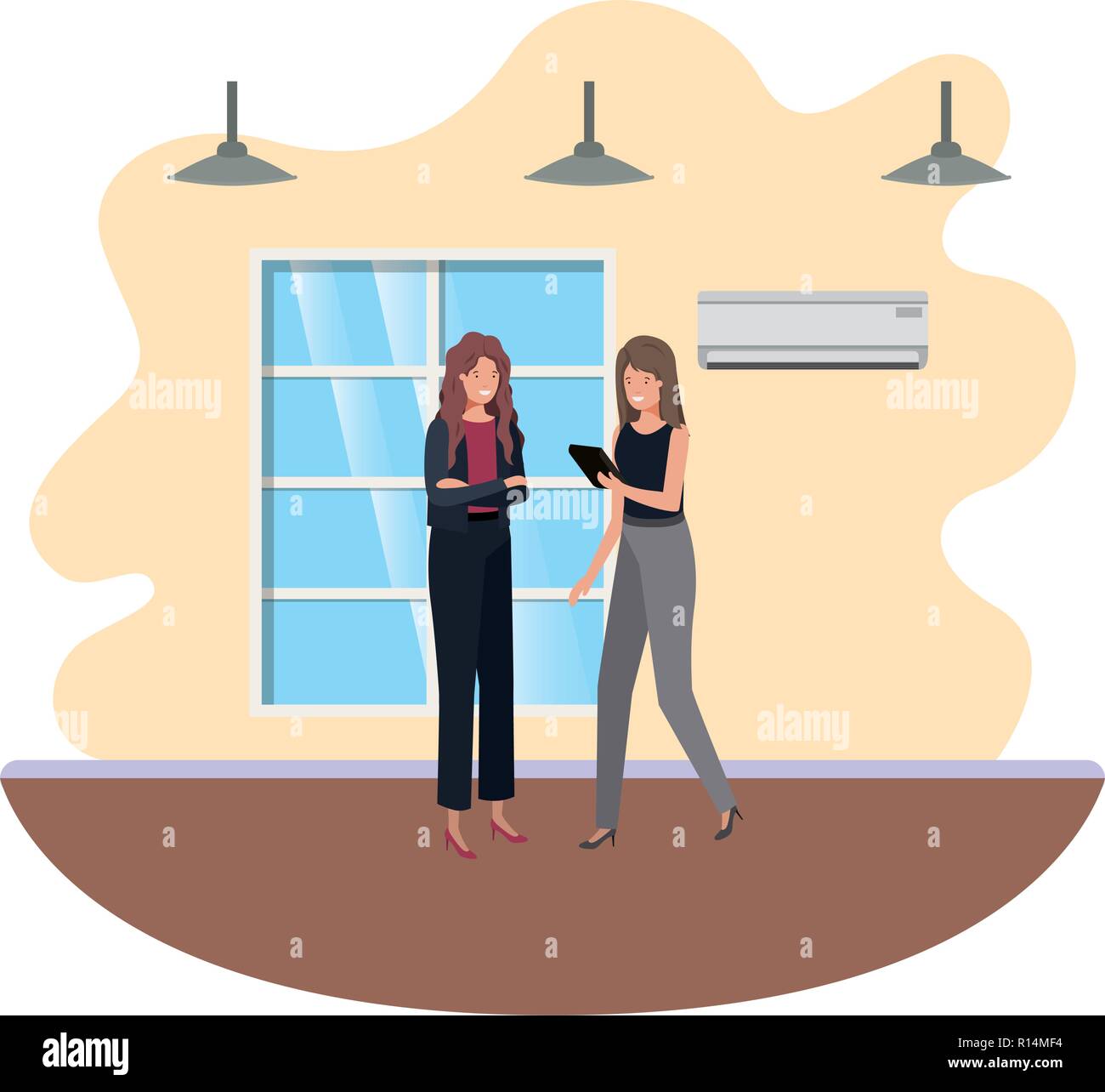 business women with tablet avatar character Stock Vector Image & Art ...