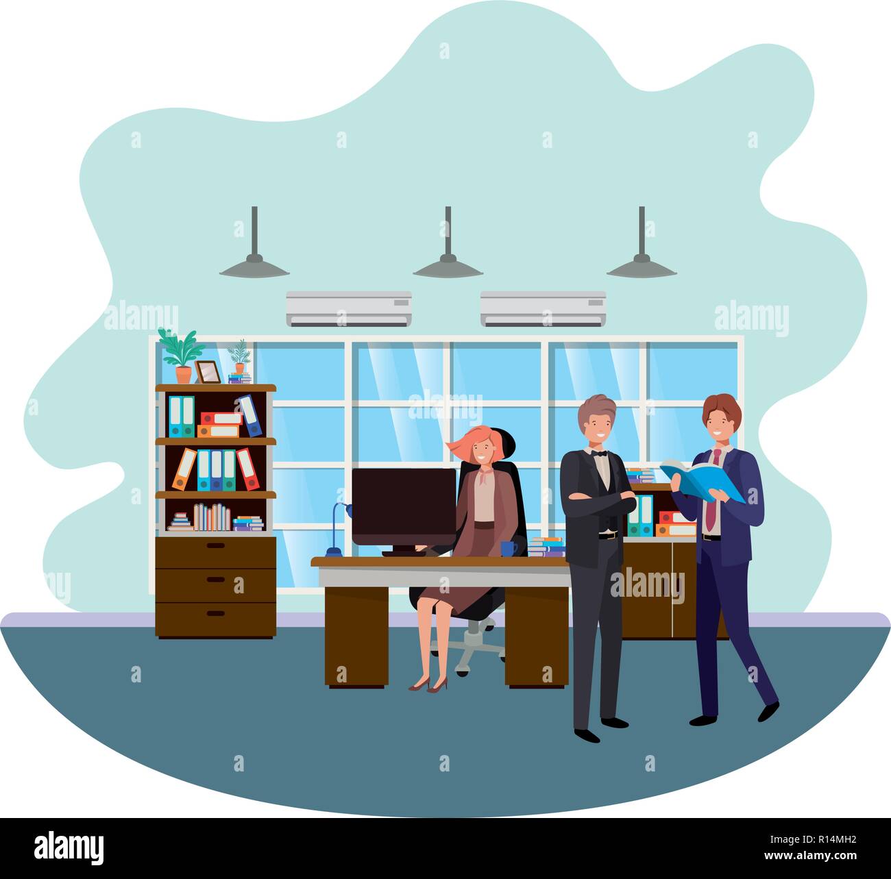 group of people business in the work office Stock Vector Image & Art ...