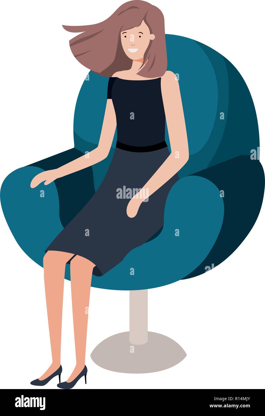 businesswoman sitting in chair avatar character Stock Vector Image ...