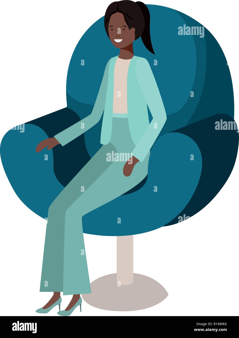 businesswoman sitting in chair avatar character Stock Vector Image ...