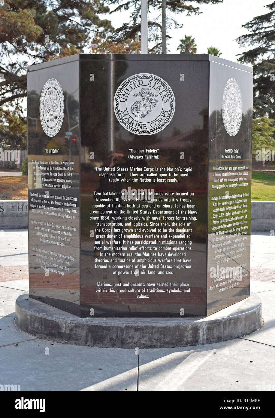 six sided monument in Veterans Memorial Park, Union City, California ...