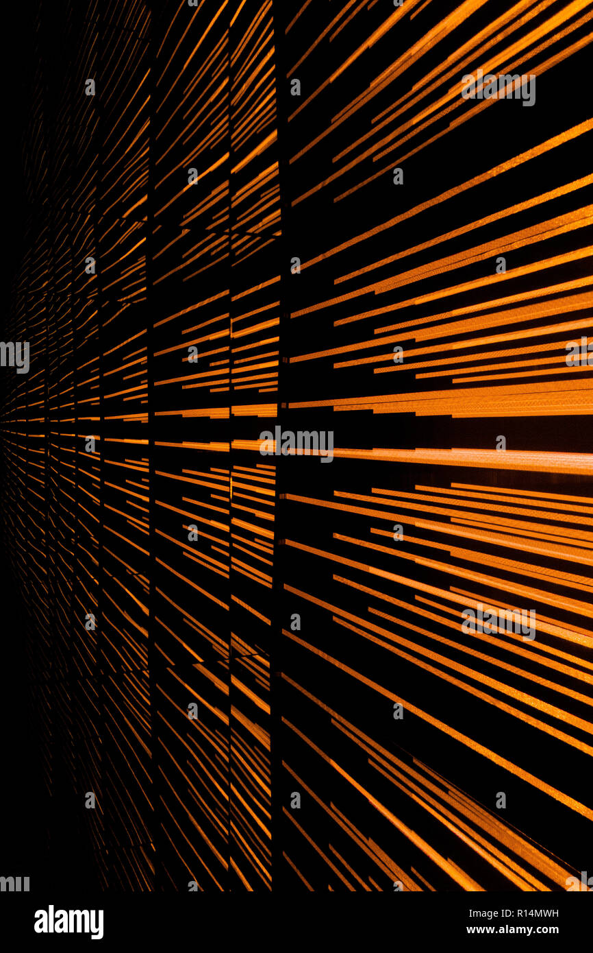 Colorful streaks of light show diminishing perspective and create a ...