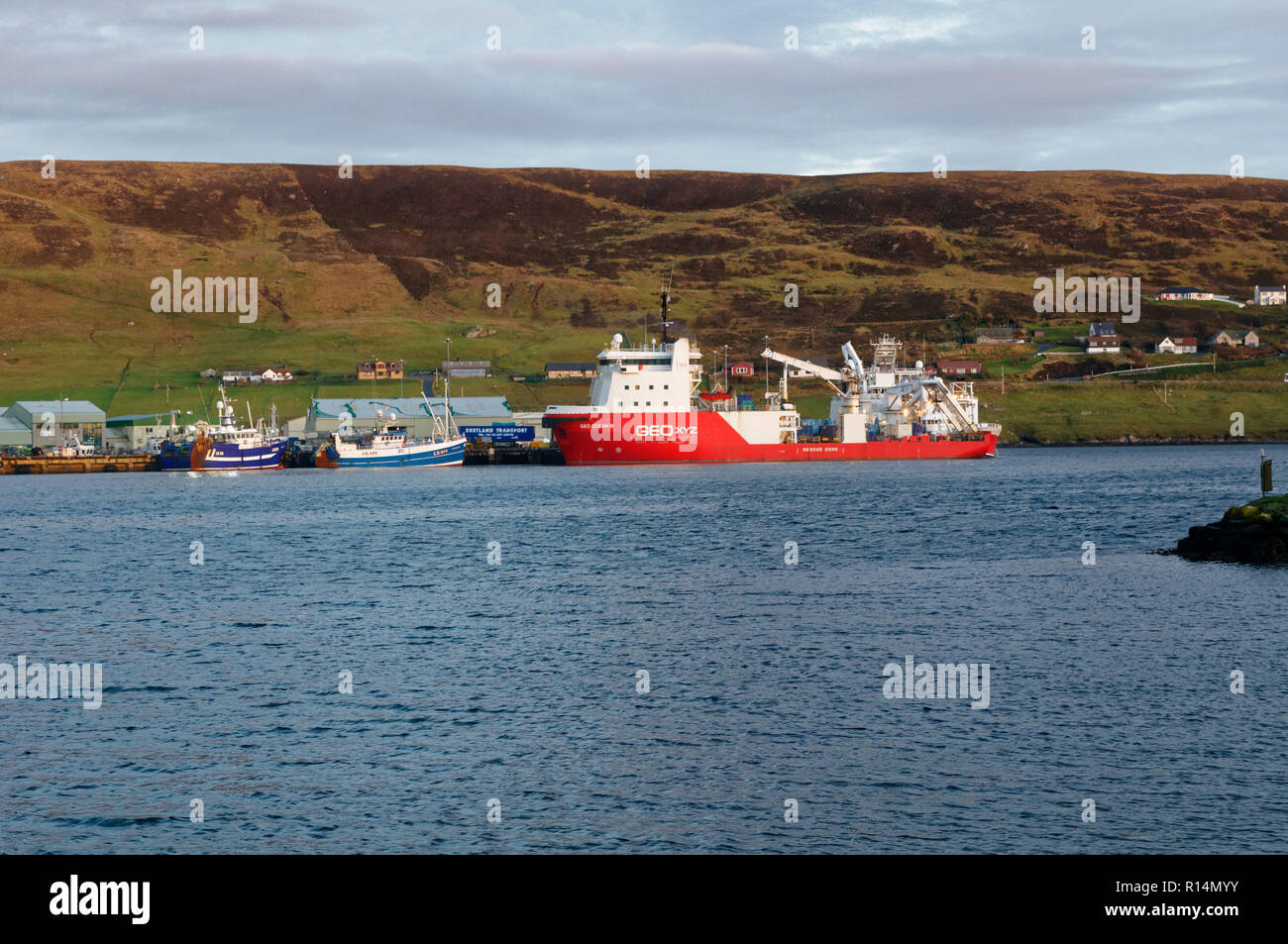 The Geoocean III survey vessel belonging to Geo X,Y,Z in Scalloway ...