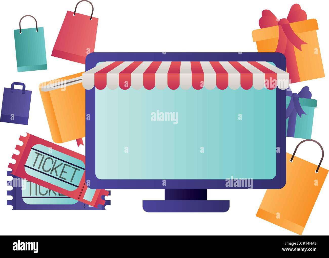 White screen computer gift Stock Vector Images - Alamy