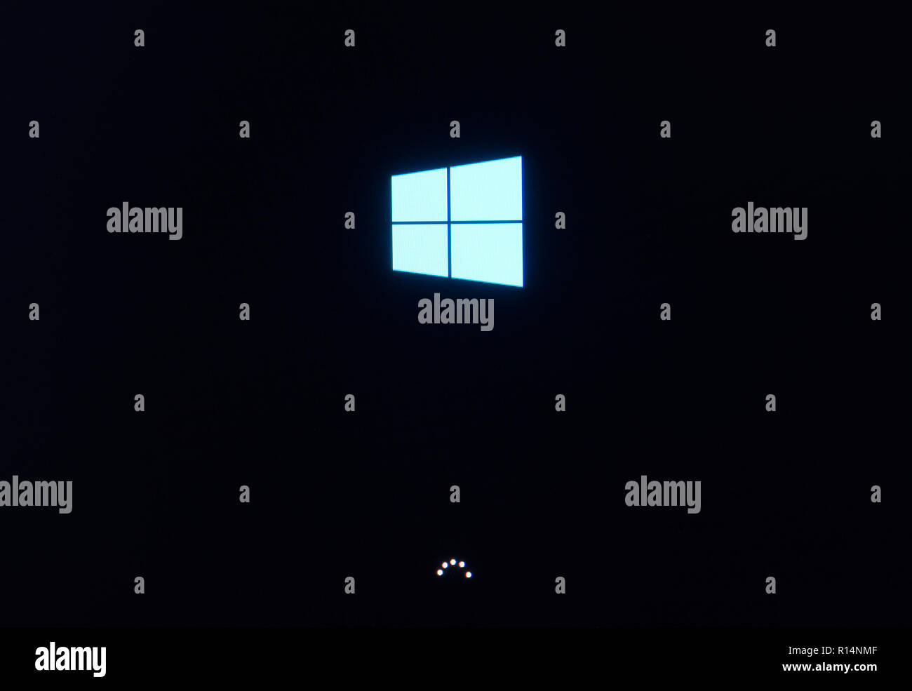 Russia, Poltavskaya village - August 13, 2016: The logo screen in ...