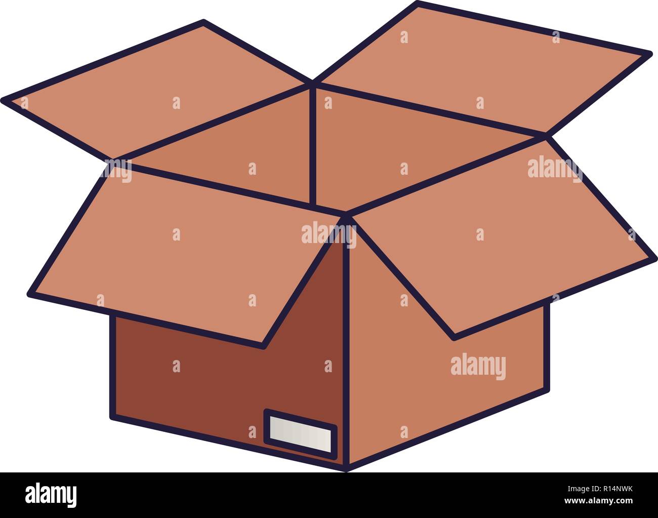 open cardboard box isolated icon Stock Vector Image & Art - Alamy