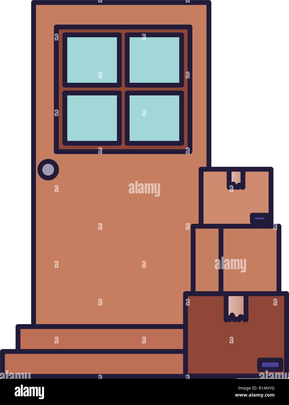 Packages delivery mail service Stock Vector Images - Alamy