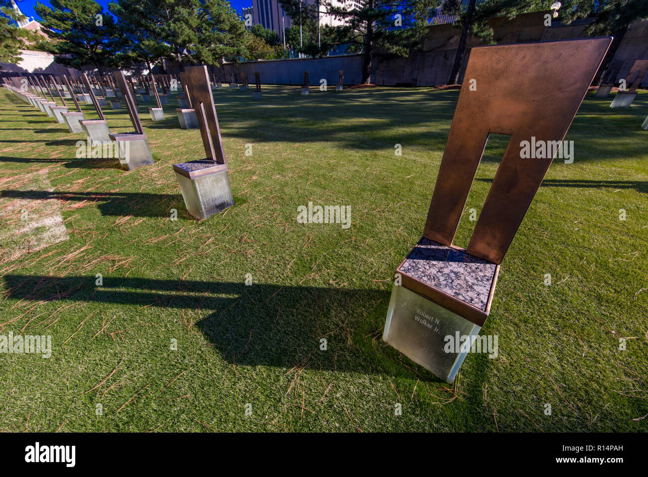 Oklahoma city bombing memorial chairs hi-res stock photography and ...