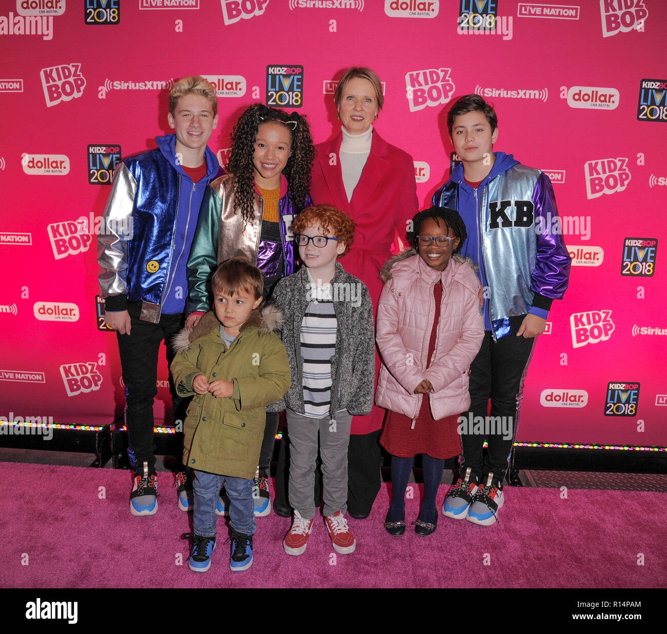 New York, NY - November 4, 2018: Cooper, Anhya, Cynthia Nixon, Shane ...