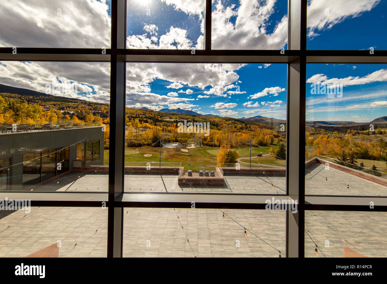 SEPT 30, 2018- Telluride Colorado, USA - view through windows at The ...