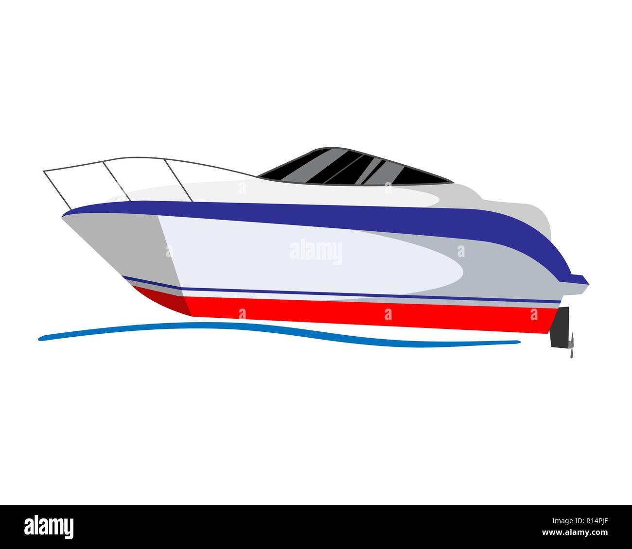 Grey speed boat . Water sport. Vector illustration Stock Vector Image ...
