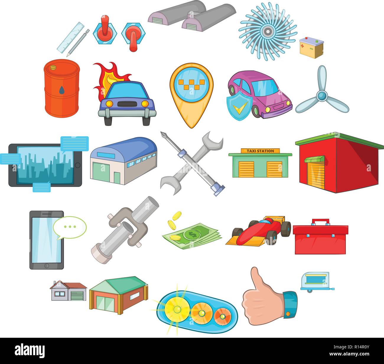 Shed icons set, cartoon style Stock Vector Image & Art - Alamy