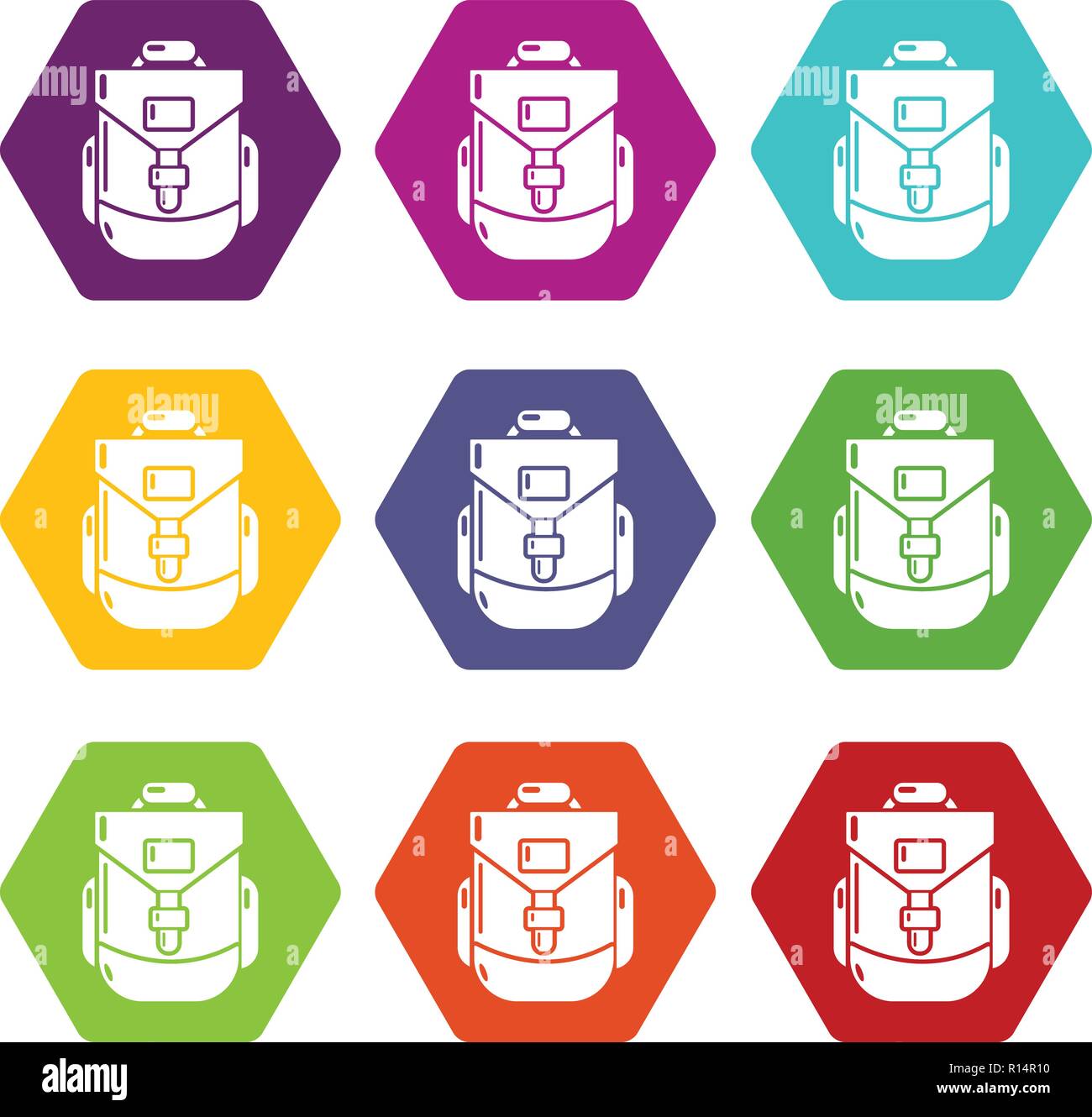 Backpacking icons set 9 vector Stock Vector Image & Art - Alamy