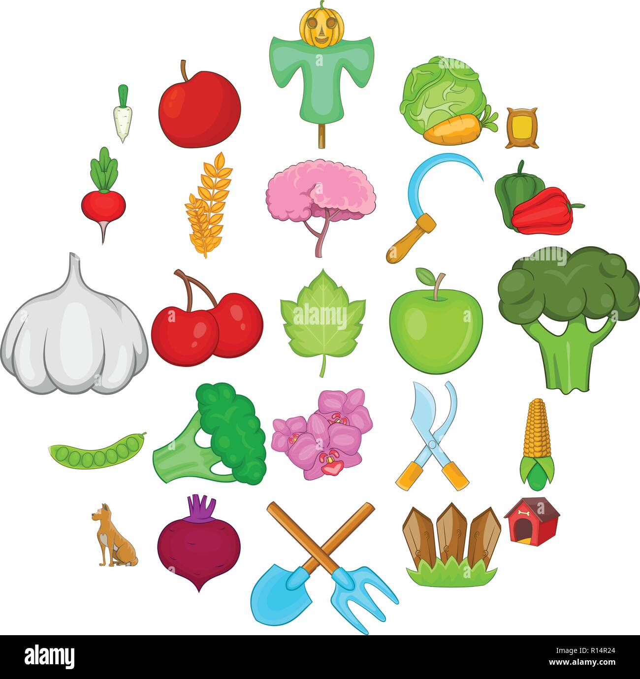 Crop icons set, cartoon style Stock Vector Image & Art - Alamy