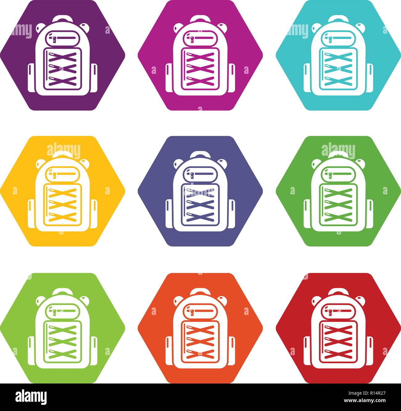 Backpack student icons set 9 vector Stock Vector Image & Art - Alamy