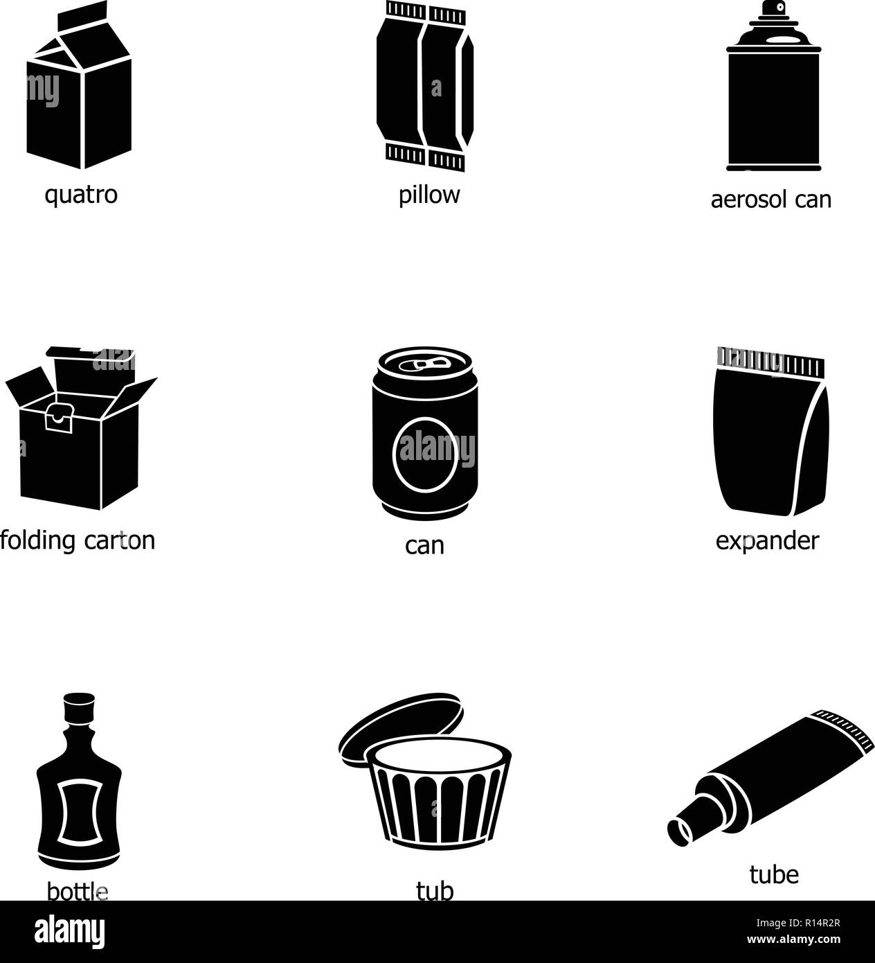 Liquid packaging icons set, simple style Stock Vector Image & Art - Alamy