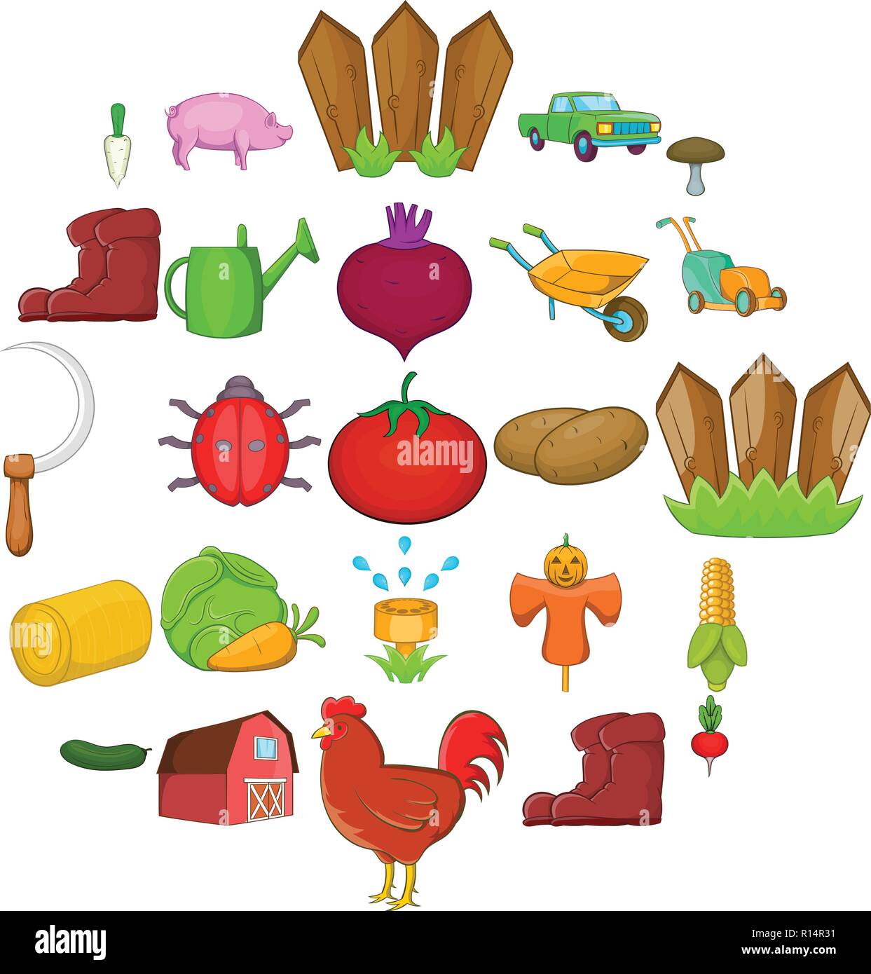 Olericulture icons set, cartoon style Stock Vector Image & Art - Alamy