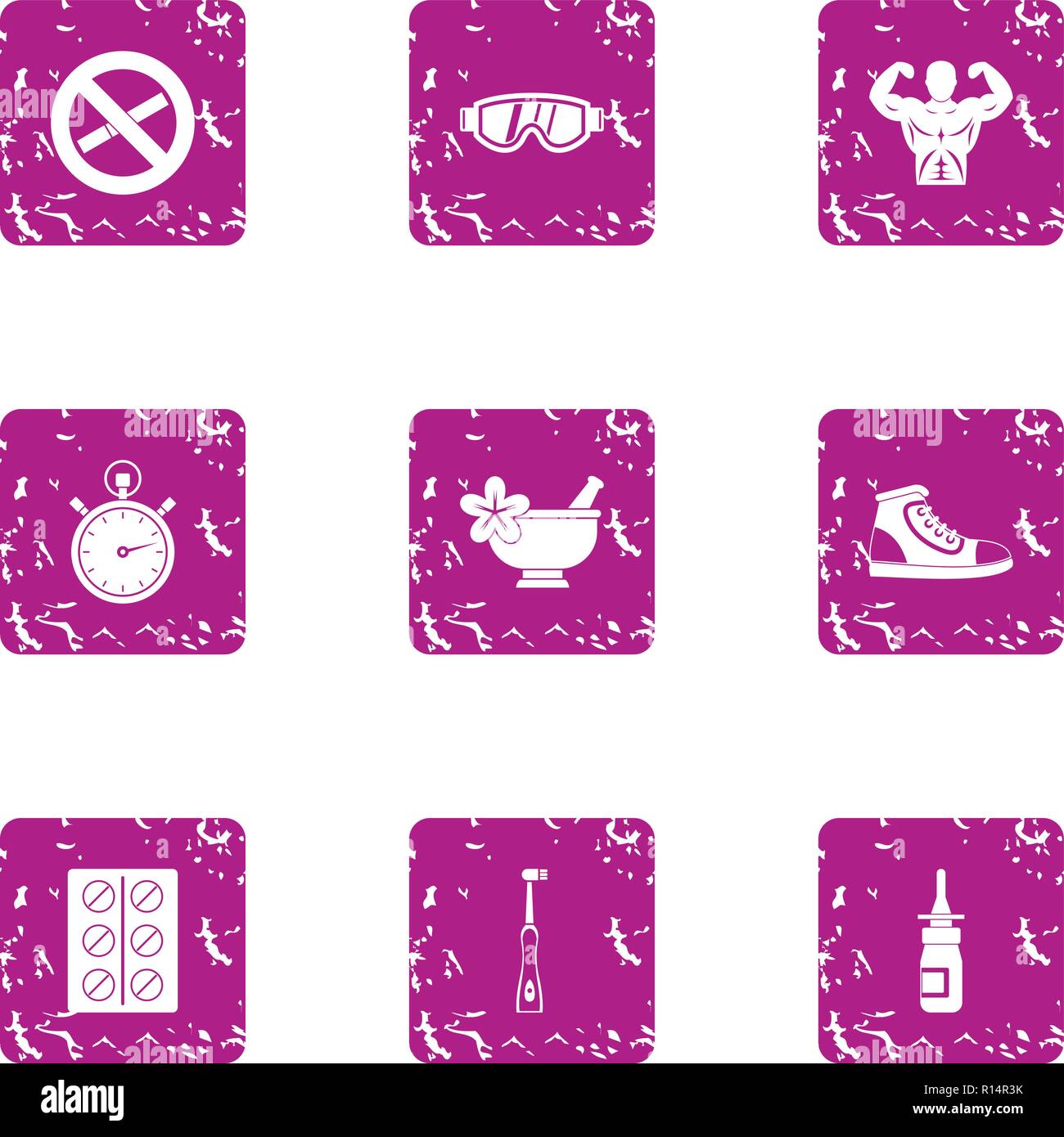 Physical condition icons set, grunge style Stock Vector Image & Art - Alamy